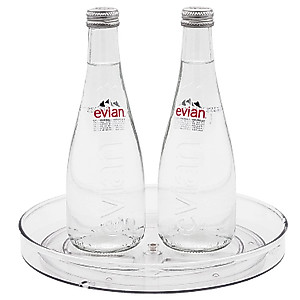 Lazy Susan Rotating Turntable Food Storage Container for Cabinets, Pantry, Fridge, Countertops,Vanity,BPA Free - Spinning Organizer for Spices, Condiments - 9" Round , Clear-2 Pack