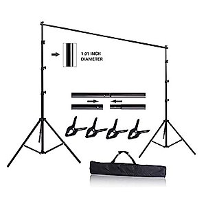 HYJ-INC 10ft x 8.5ft Adjustable Photography Backdrop Support System Photo Video Studio Muslin Background Stand Kit with Carry Bag