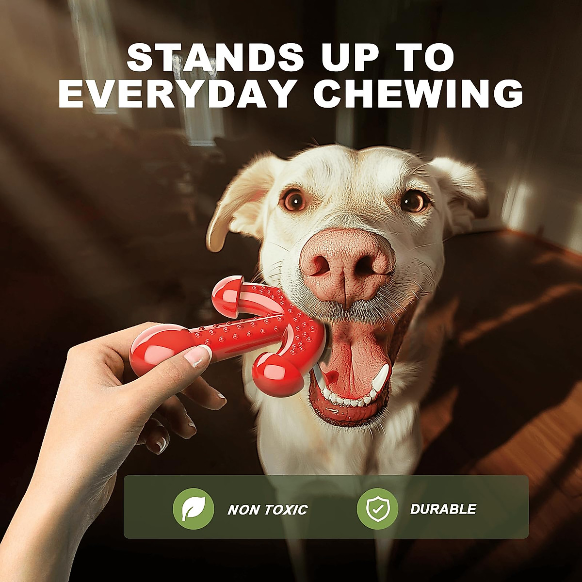 GFECMX Dog Toys for Small Dogs - Indestructible Dog Toy, Puppy Chew Toys for Teething - for Boredom,Dog Enrichment Toys,Puppy Toys to Keep Them Busy,Chew Toys for Aggressive Chewers,Medium,Bacon,Red