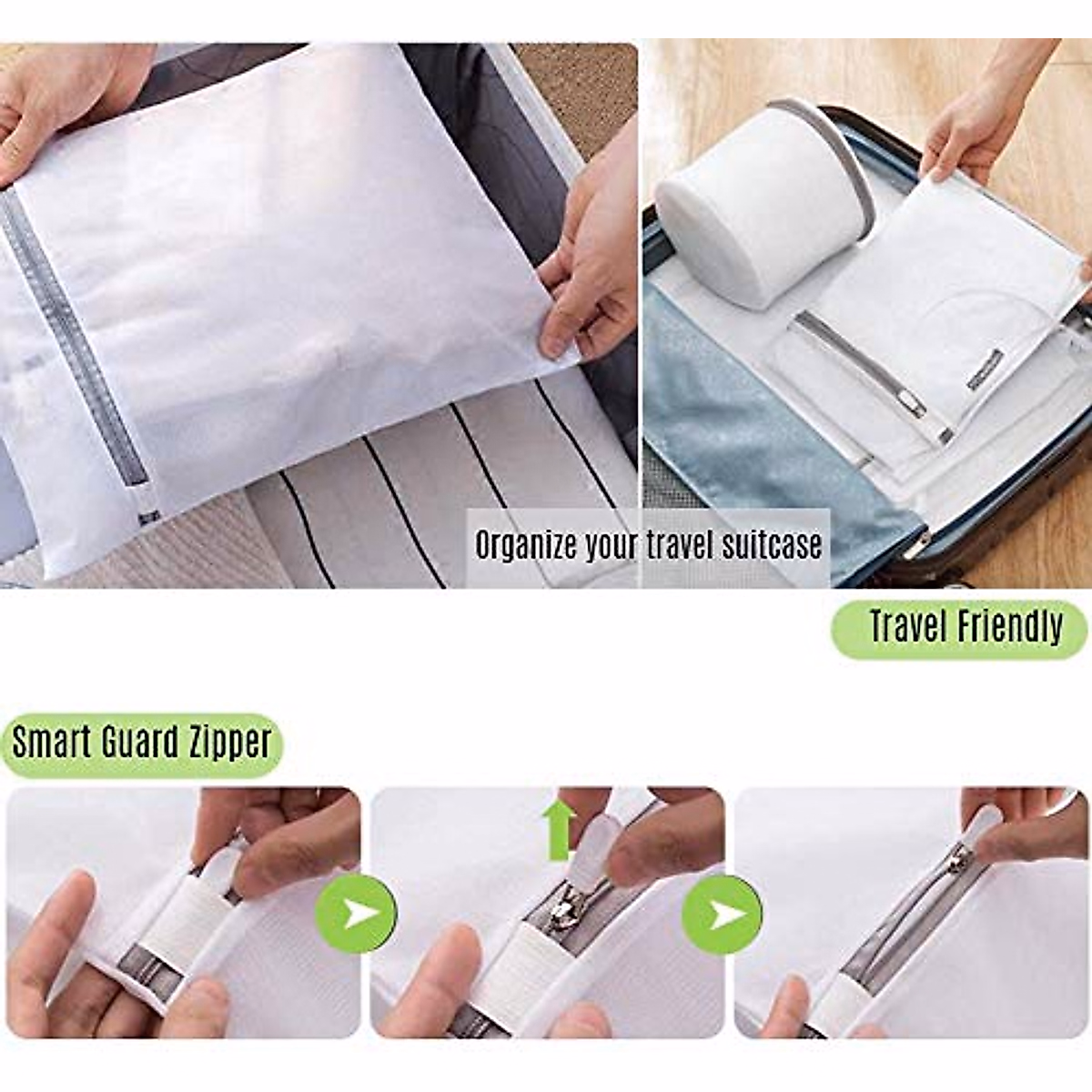 IDOSYS 4 Packs Laundry Mesh Bag with Reusable Laundry Balls Washing Bags in Different Size Reusable and Durable Mesh Wash Bags (1 L,1 M, 1 S and 1 Bra Bag)