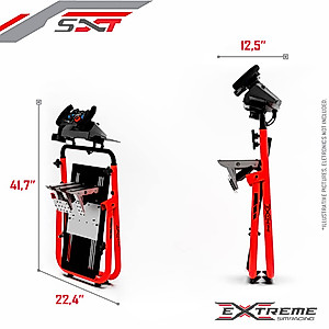 Extreme Sim Racing Wheel Stand Cockpit SXT V2 Racing Simulator - Racing Wheel Stand RED Edition For Logitech G25, G27, G29, G920, G923, Thrustmaster And Fanatec - WHEEL LOCKS INCLUDED