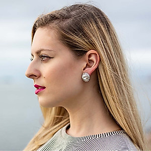 PammyJ Clear 20mm Crystal Framed CLIP-ON Earrings