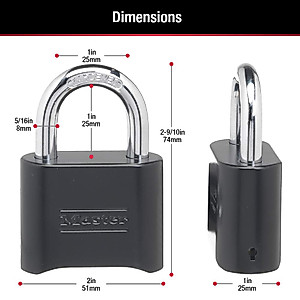 Master Lock Combination Lock, Set Your Own Combination Lock, Indoor and Outdoor Padlock, Weatherproof Code Lock, 178D