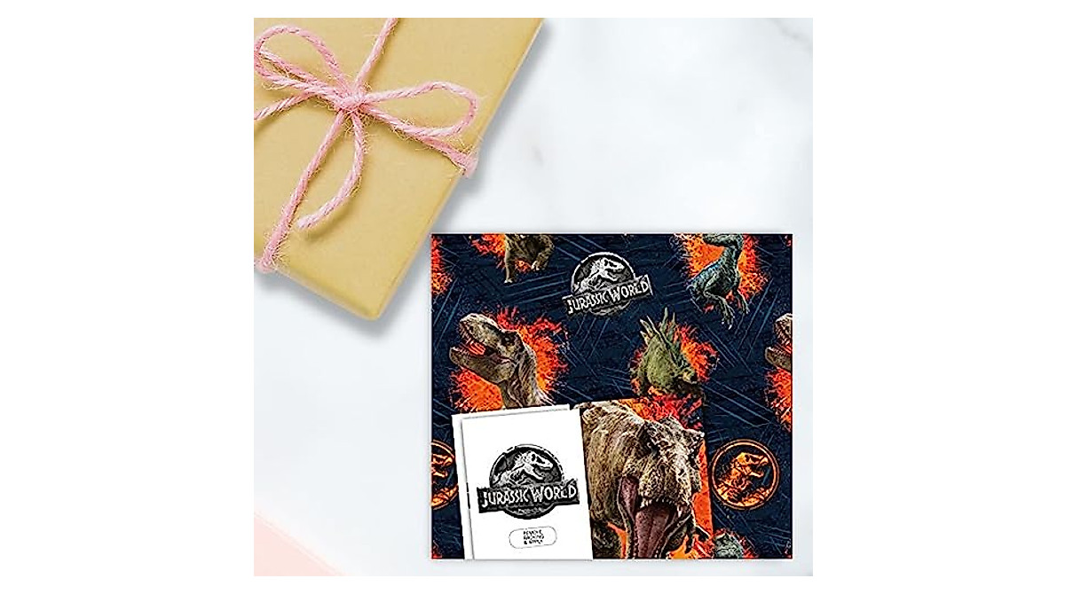 Jurassic Park Wrapping Paper & Gift Tags - Fun Party Decor