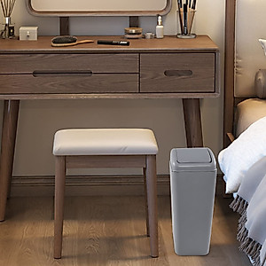 CadineUS 14 Liter Plastic Trash Can with Lid, Kitchen Bathrooom Office Garbage Bin Set of 2