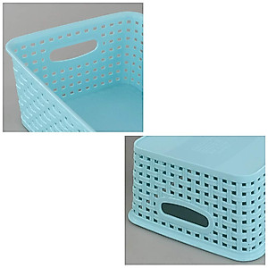 Kekow Plastic Storage Baskets for Bathroom, Beauty and Closets Organization, 6-Pack