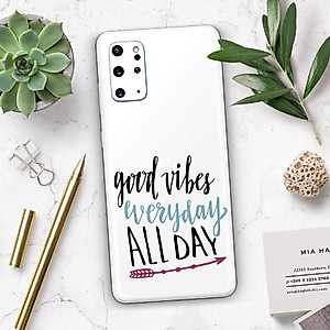 DesignSkinz Good Vibes Everyday All Day Protective Vinyl Decal Wrap Skin Cover Compatible with The Samsung Galaxy S20 (Screen Trim & Back Glass Skin)
