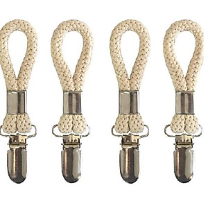 4Pcs Braided Cotton Loop Metal Towel Clips Portable Traveling Clothespins Clip for Indoor Outdoor Clothesline Drying Towel Clips for Hanging On Wall