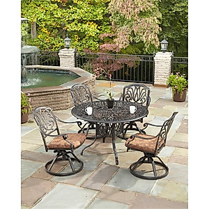 Afuera Living Traditional Aluminum Outdoor Swivel Rocking Chair in Charcoal