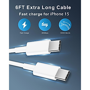 iPhone 15/15 Pro Max Car Charger, 40W Dual USB C Fast Car Adapter Power Cigarette Lighter Charger + 2 x 6FT USB-C to C Cable + 20W USB C Charger Block for iPhone 15/15 Plus/15 Pro Max, iPad, Pixel 8/7