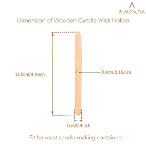 BEADNOVA Candle Wick Holders for Candle Making Wooden Wick Holder 50 pcs Candle Wick Centering Device Wick Bar for Making Candle
