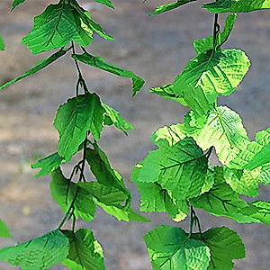 2 Packs Fake Vines Artificial Greenery Hanging Garlands, Fake Leaves Green Plants for Room Home Garden Party Fence Office Wedding Window Wall Decor Green 5M