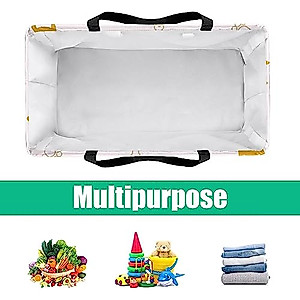 Funny Animal Print Large Capacity Laundry Organizer Tote Bag - Reusable and Foldable Oxford Cloth Shopping Bags