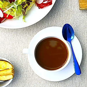 Blue Silverware Set&24-Piece Stainless Steel Flatware Service for 6, Mirror Finish Cutlery Set with Gift Box