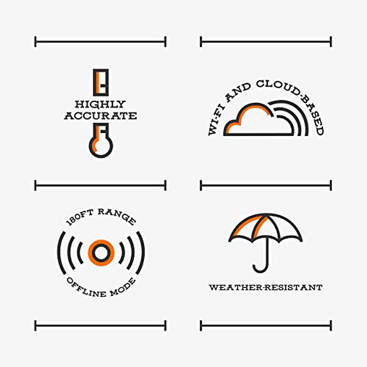 Tappecue - True Wi-Fi Thermometer, Made in USA | 4 x Dual Sensor Probes(2 in 1, Measure Meat and Ambient in 1 Probe) 8 Readings for Grill BBQ Smokers, Internet Enabled & Alarm. Android & iOS Apps
