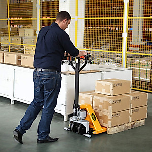 APOLLO Manual Scissor Pallet Jack High Lift Hand Truck 2200lbs Capacity 45" Lx21 W Fork Size for Material Handling Only Suitable for EU Pallets