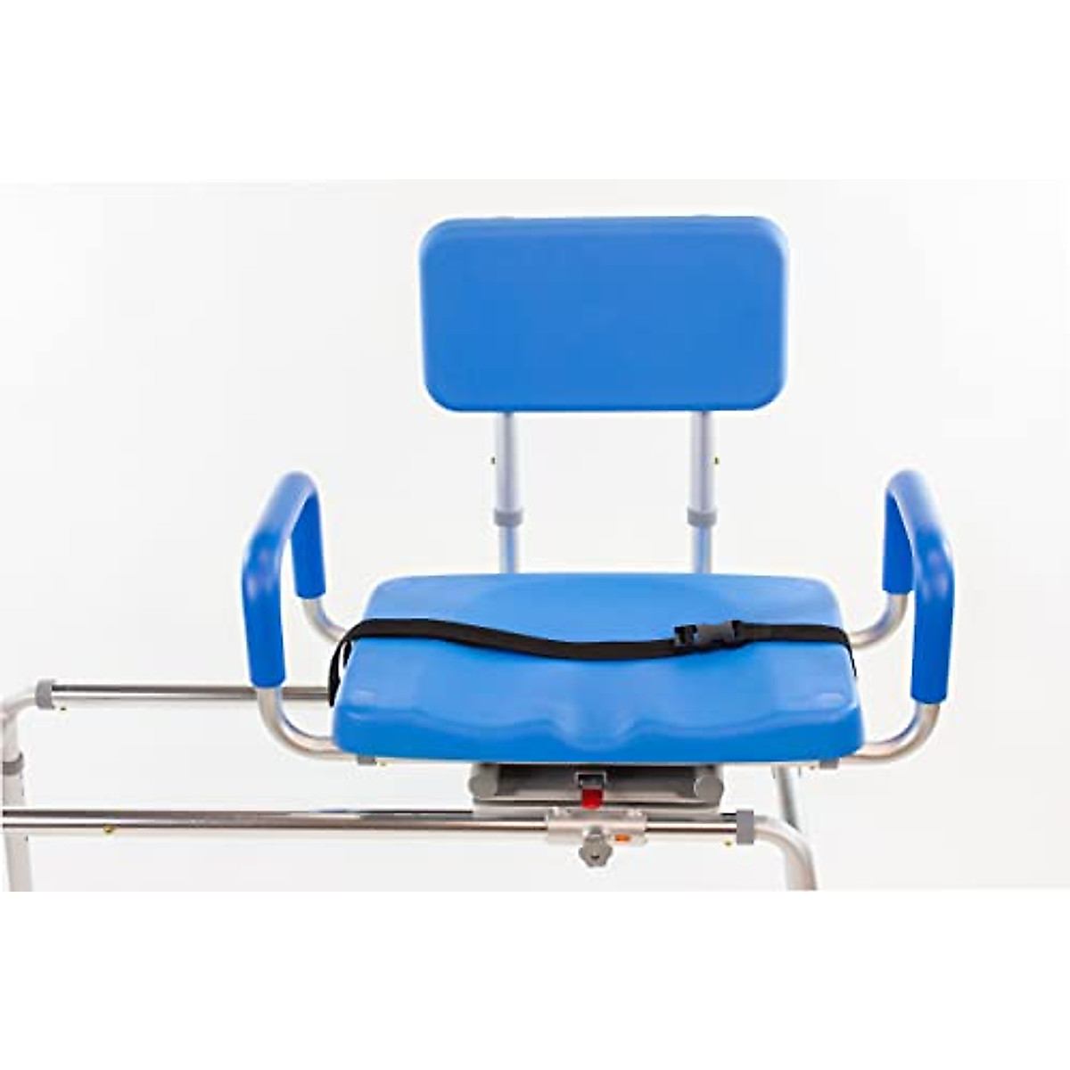 Carousel Sliding Shower Chair Tub Transfer Bench with Swivel Seat, Premium Padded Bath, with Pivoting Arms, Adjustable Space Saving Design for Tubs, Inside Shower, for Handicap & Seniors, Blue