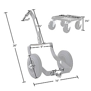 Black Ice Three-Piece Drivable Snowmobile Dolly