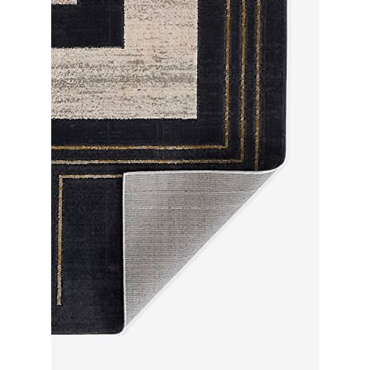 Momeni Edition Geometric Polyester Charcoal Area Rug, 7'9" x 9'10" Sized Rug for Living Room, Bedroom, Dining Room, and Kitchen