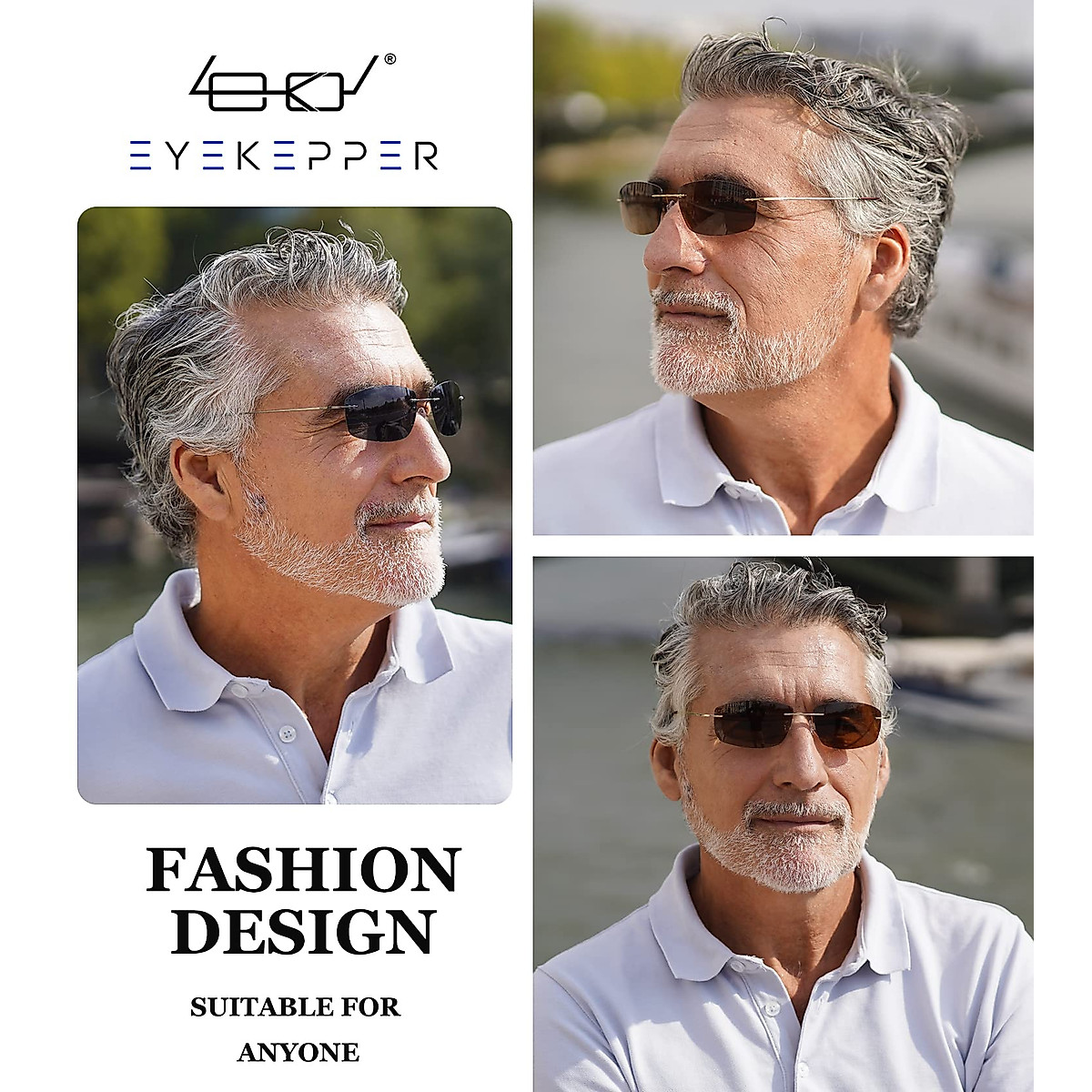 Eyekepper Rimless Titanium Frame Polarized Sunglasses G15 Lens