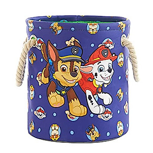 Paw Patrol 3 Piece Multi Size Fabric Nestable Toy Storage Basket Set, with Rope Carry Handles