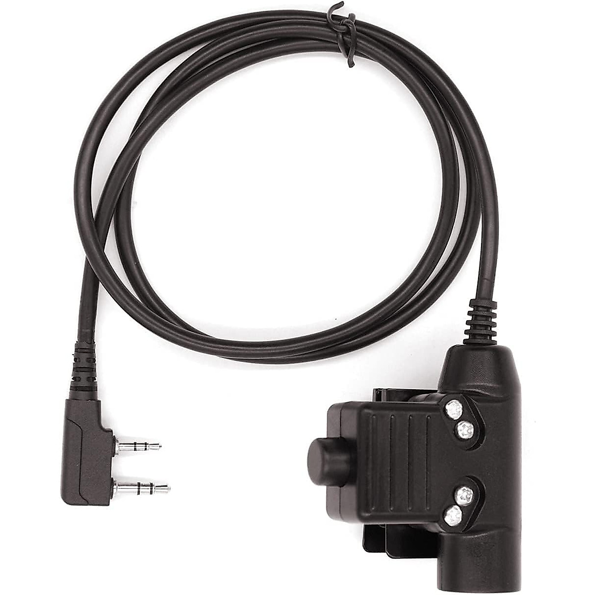 WODASEN Military U94 PTT Adapter Tactical Headset Push to Talk Connector 7.1mm TP-120 to 2 Pin Walkie Talkie for Baofeng UV-5R UV-82 UV-82hp BF-888s AR-152 Archsell AR-5 Kenwood Radio NATO-US Wiring