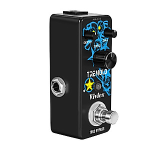 Vivlex LEF-327 Vibe Vibrato Tremolo Trill Pedal Classic Optical Mini Analog Trelicopter Guitar Effects Stompbox for Electric Guitar True Bypass Footswitch
