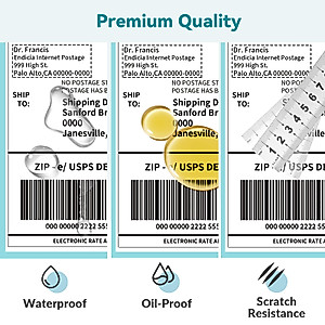Jiose Direct Thermal Shipping Label 4x6 Thermal Label Roll Mailing Labels for Thermal Label Printer, 220 Labels/Roll