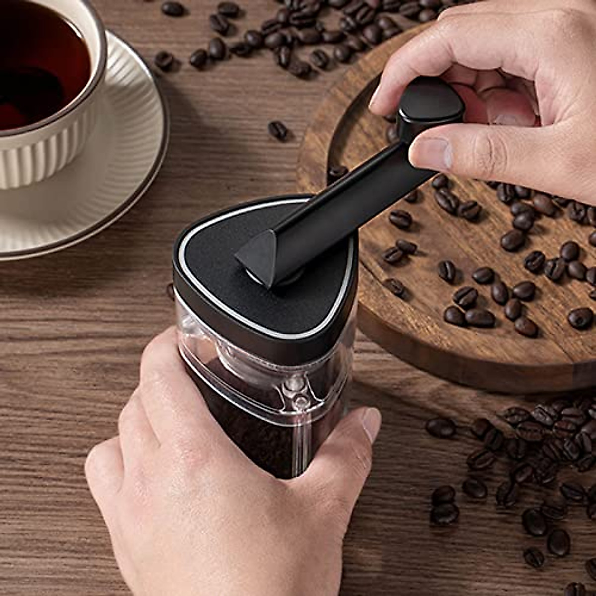 Travel Manual Coffee Grinder Maker Conical Burr Mill with Adjustable Setting Portable Hand Crank Coffee Grinder Manual Coffee Grinder Hand Coffee Grinder Large