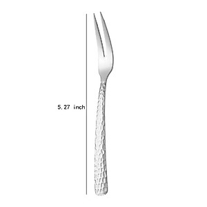 Chenshuo Dessert Forks, Stainless Steel Cocktail Forks, Stylist Small Appetizer Forks for Fruit Salad cake, 5.27 Inches, 4 Piece