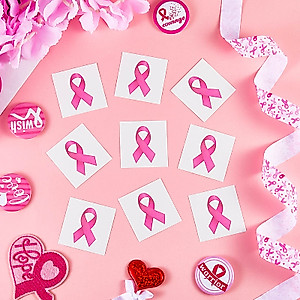 288 Pieces Pink Ribbon Temporary Tattoos Breast Cancer Awareness Tattoo Breast Cancer Stickers Breast Cancer Temporary Tattoos Pink out Tattoos Pink Ribbon Face Decorations for Party