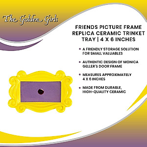 Ukonic Friends TV Show Ceramic Trinket Tray | Authentic Replica Of Monica Geller's Picture Frame Peephole | Decor Accent And Storage Dish For Jewelry, Accessories, Keys, Small Valuables | 4 x 6 Inches