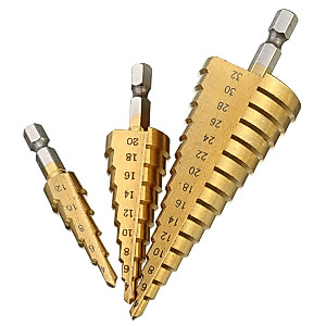 4-12mm 4-20mm 4-32mm HSS Step Drill Bit High Speed Steel Pagoda Drill Bit Hole Cutter (4-32mm)