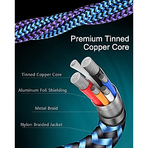 Apple Lightning & USB-c 2-in-1 Charging Cable (4 Feet), USB to Lightning & USB to Usbc Long Fast Charger Cord for iPhone 15 Plus 14 13 12 11 Pro/max I iPad Pro/air/Mini, Samsung Galaxy, Google Pixel