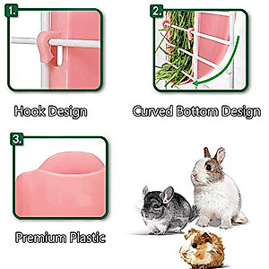 Small Animals Food Feeder, Rabbit Hay Feeder, Guinea Pig Hay Rack Rabbit Hay Manger Rodent Food Scoop Chinchilla Shelf Cage Accessories