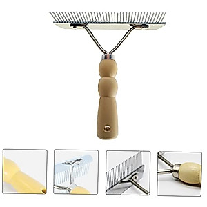 Mipcase 2 pcs Tool Detangling Horses Skin Accessory Hair Combing Instantly Tooth Long Scrubber Cleaning Rake Brush Cats Massager Care Great Kit Comb Wets Dematting Handle