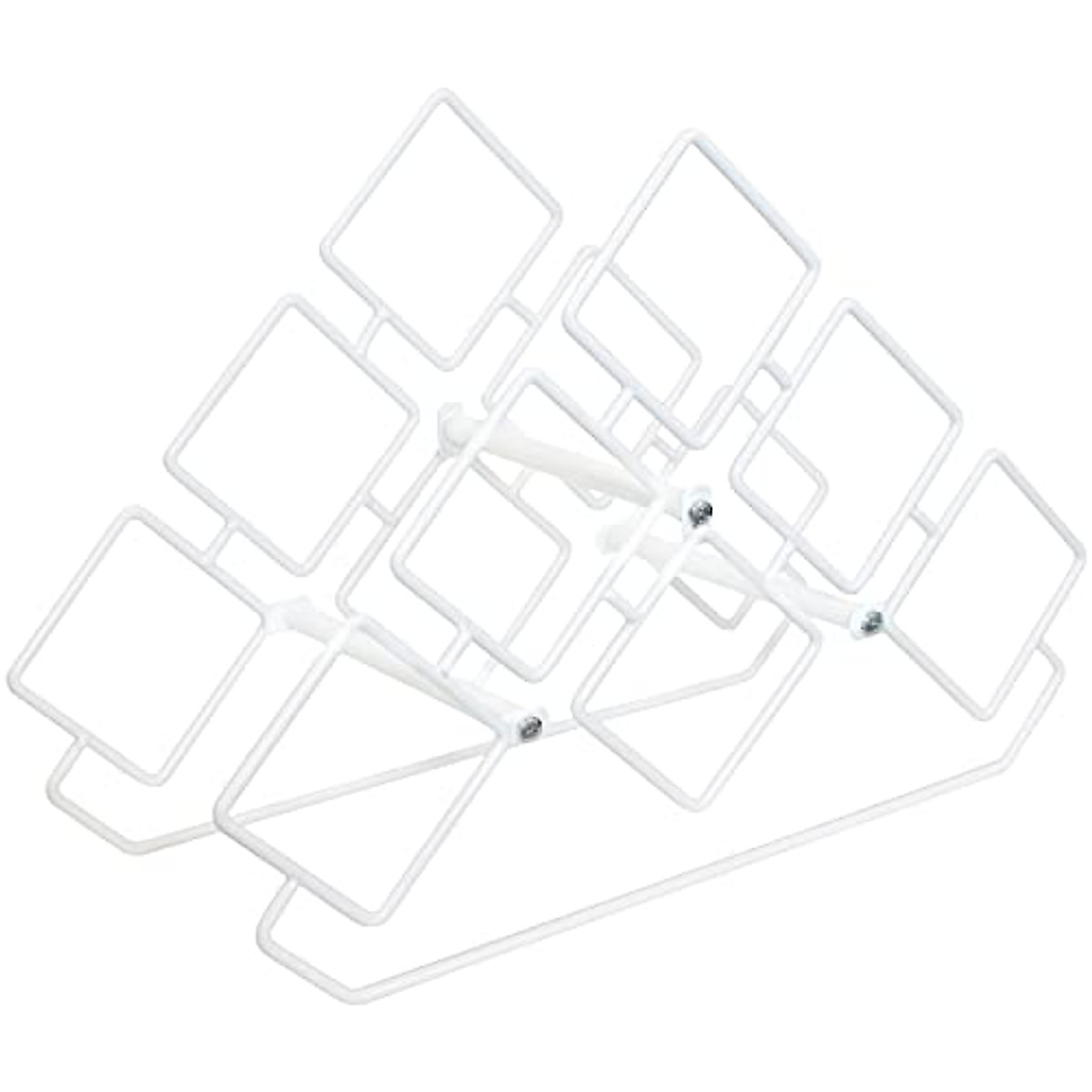 Sunnydaze Modern 6-Bottle Triangular Countertop Wine Rack - Freestanding Indoor Steel Wire Accent for Kitchen, Home Bar, or Living Room - White - 13.25-Inch H