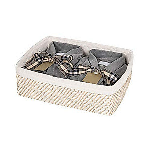 KOUBOO 1060086 Laguna Liner, White-Wash Rattan Shelf Basket