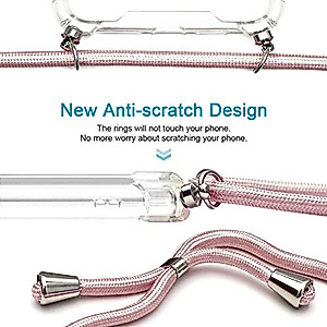 KAPUCTW Clear Transparent TPU Lanyard Case for iPhone XR 6.1" with Changeable Cord, Necklace Phone Case Crossbody with Strap, Lanyard Cute Strap Phone Cover Shockproof Luxury 5