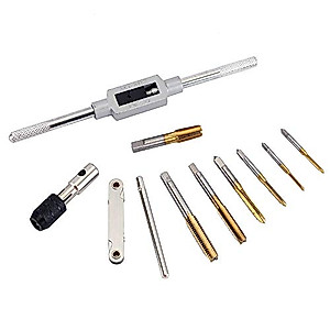 Muzerdo 86 Piece Tap and Die Set Bearing Steel SAE and Metric Tools, Titanium Coated with Metal Carrying Case