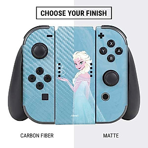Skinit Decal Gaming skin compatible with Nintendo Switch Bundle - Officially Licensed Disney Frozen Ice Blue Elsa Art Design