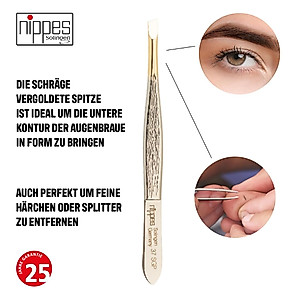 Nippes Solingen Tweezers 37SGP 9 cm for removing fine hairs nickel plated steel