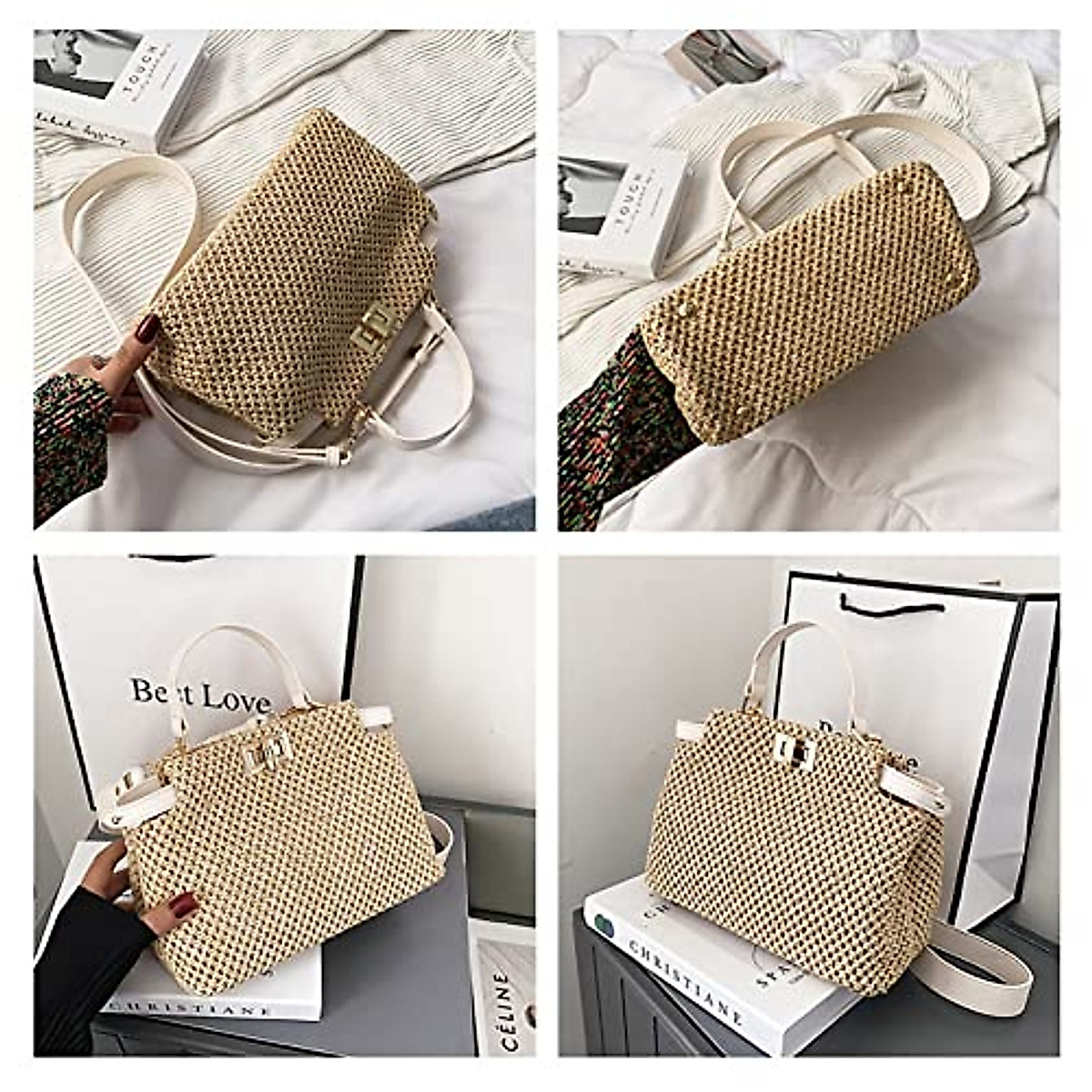 Crossbody Bags Fashion Summer Straw Bag Beach Bag Tote Bag for Women Satchels Hobo Bags Shoulder Bags