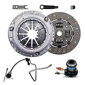 Clutch With Slave And Pre-Bled Clutch Master Cylinder and Line Assembly Kit compatible with B2300 B2500 B3000 Ranger Base Lx Lxt Limited Crew Ds Se Sx Troy 1995-2011 2.3L L4 2.5L L4 3.0L V6 (07-142S)