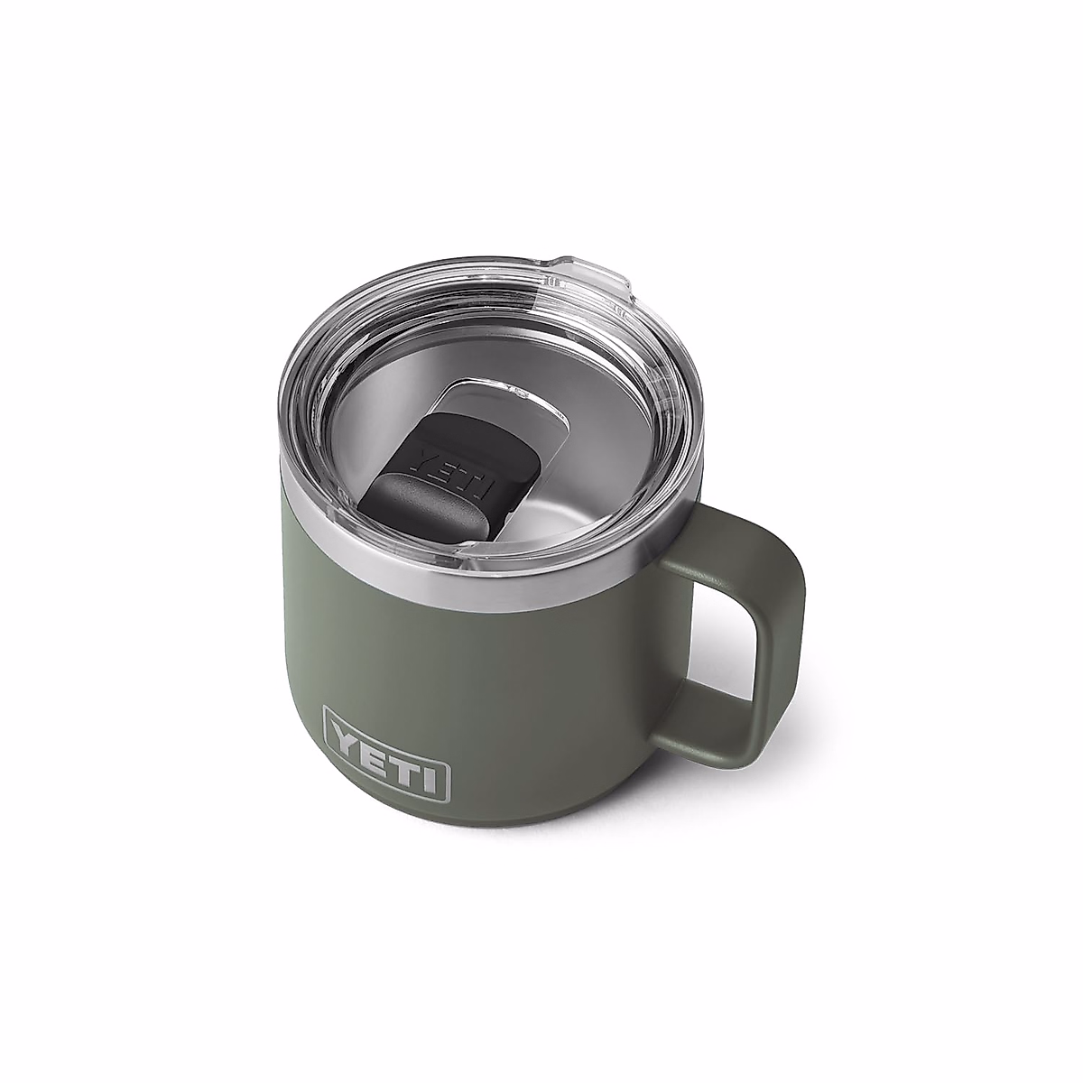 YETI Rambler 14 oz Stackable Mug, Vacuum Insulated, Stainless Steel with MagSlider Lid, Camp Green