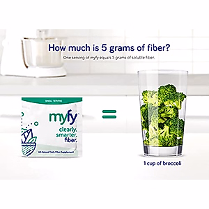 MyFy Natural Prebiotic Fiber Supplement Powder - Clear, Soluble, Daily Digestive Support for Gut Health & Regularity - Non-GMO, Taste-Free, Sugar-Free, Gluten-Free - 10.6oz (60 Servings)