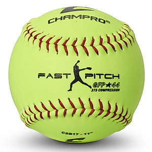 Champro ASA Game Poly Synthetic Cover, Red Stiches (Optic Yellow, 11-Inch)