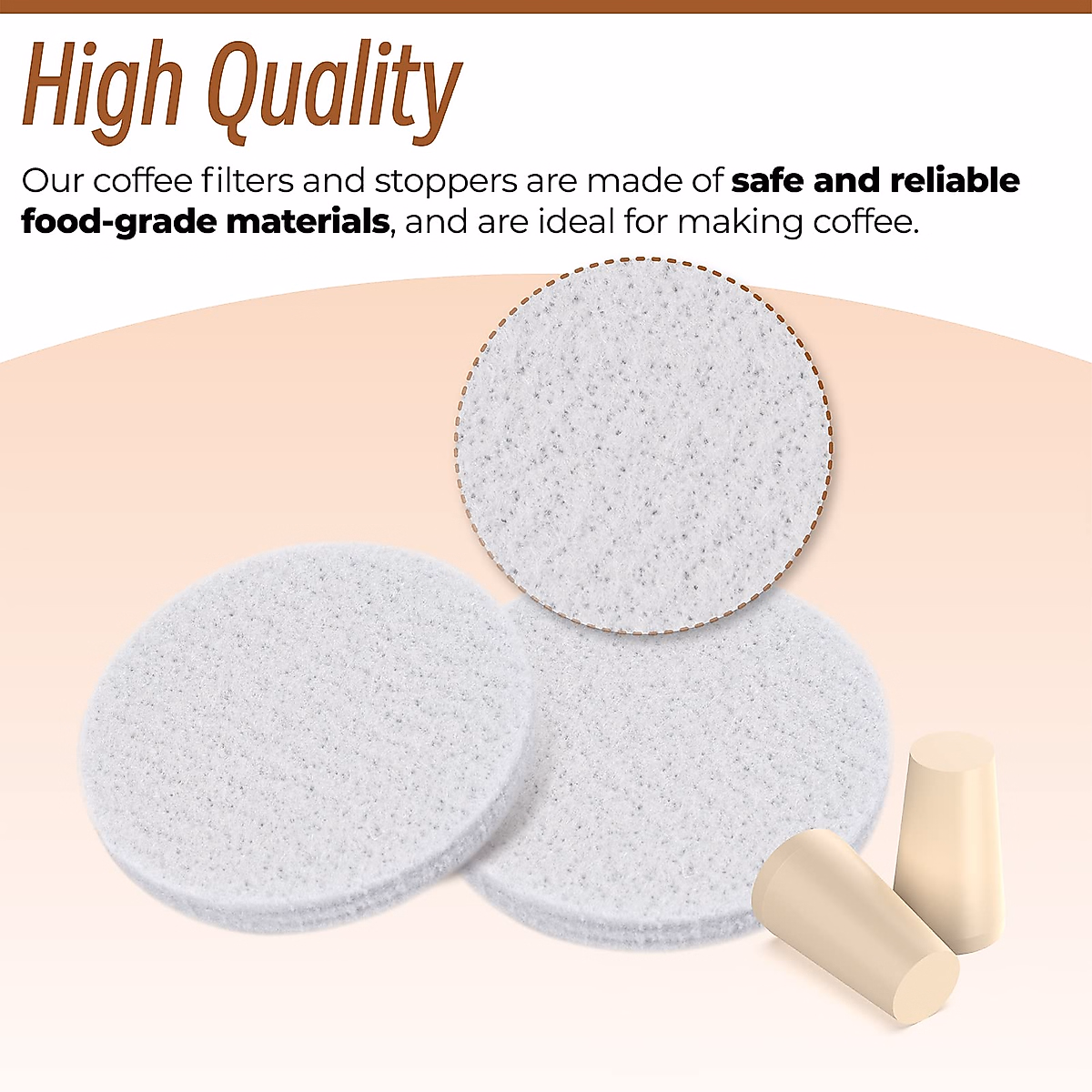 20Pcs Reusable Cold Brew Coffee Filters & Stoppers Replacement Compatible with Toddy Cold Brew System (Include 8Pcs Coffee Filters & 12Pcs Rubber Stoppers)