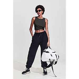 PINSPARK Workout Tops for Women Open Back Tank Sleeveless Athletic Tennis Shirts Womens Yoga Tops Black