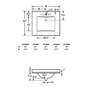 Swanstone CV-2237-051 Contour Solid Surface Single-Bowl Vanity Top, 37-in L X 22-in H X 6.25-in H, Tahiti Sand